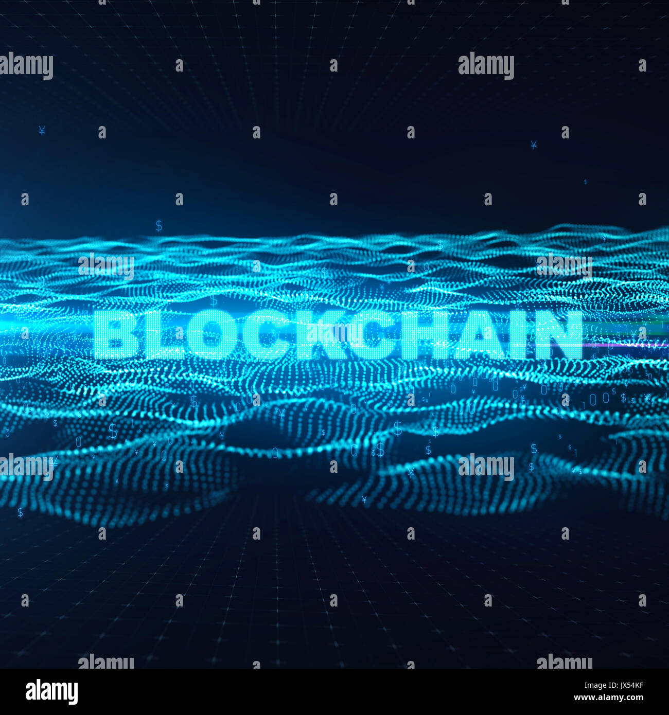 word blockchain Fintech technology and Blockchain network concept ...