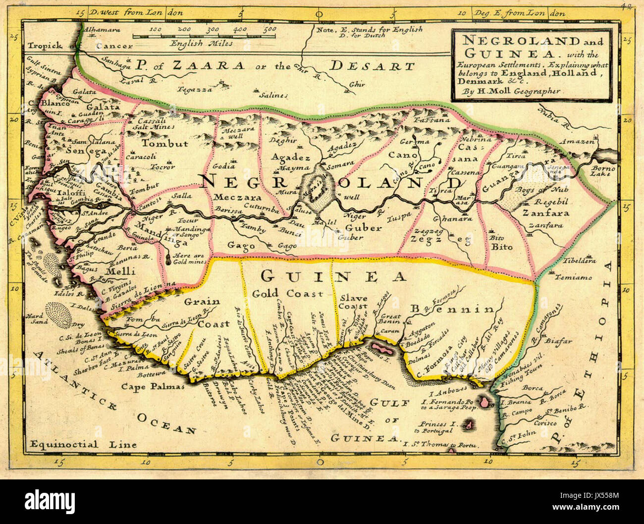 1736 Map of Guinea Coast Stock Photo - Alamy
