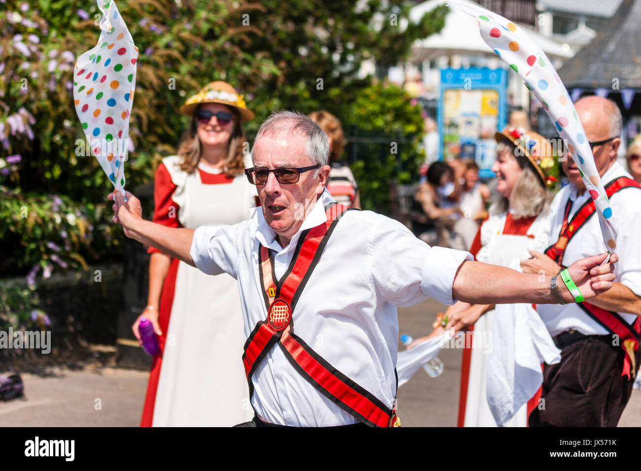 Traditional folk dancer with Harwich Morris side dancing on the prom at ...