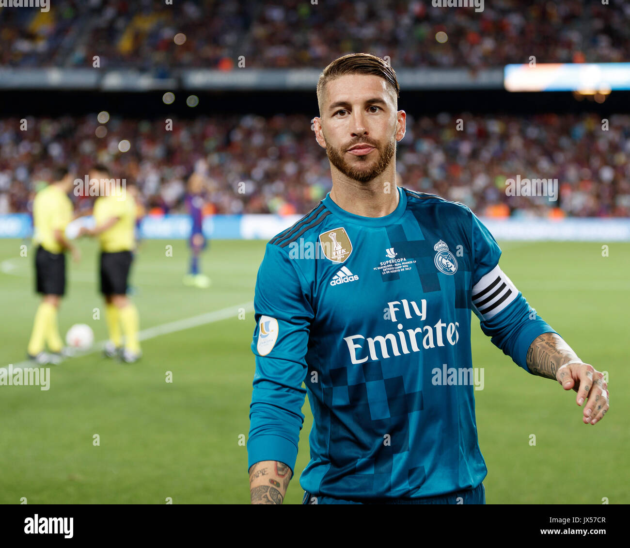 Camp Nou Stadium, Barcelona, Spain. 13th of August, 2017. Super Cup of ...