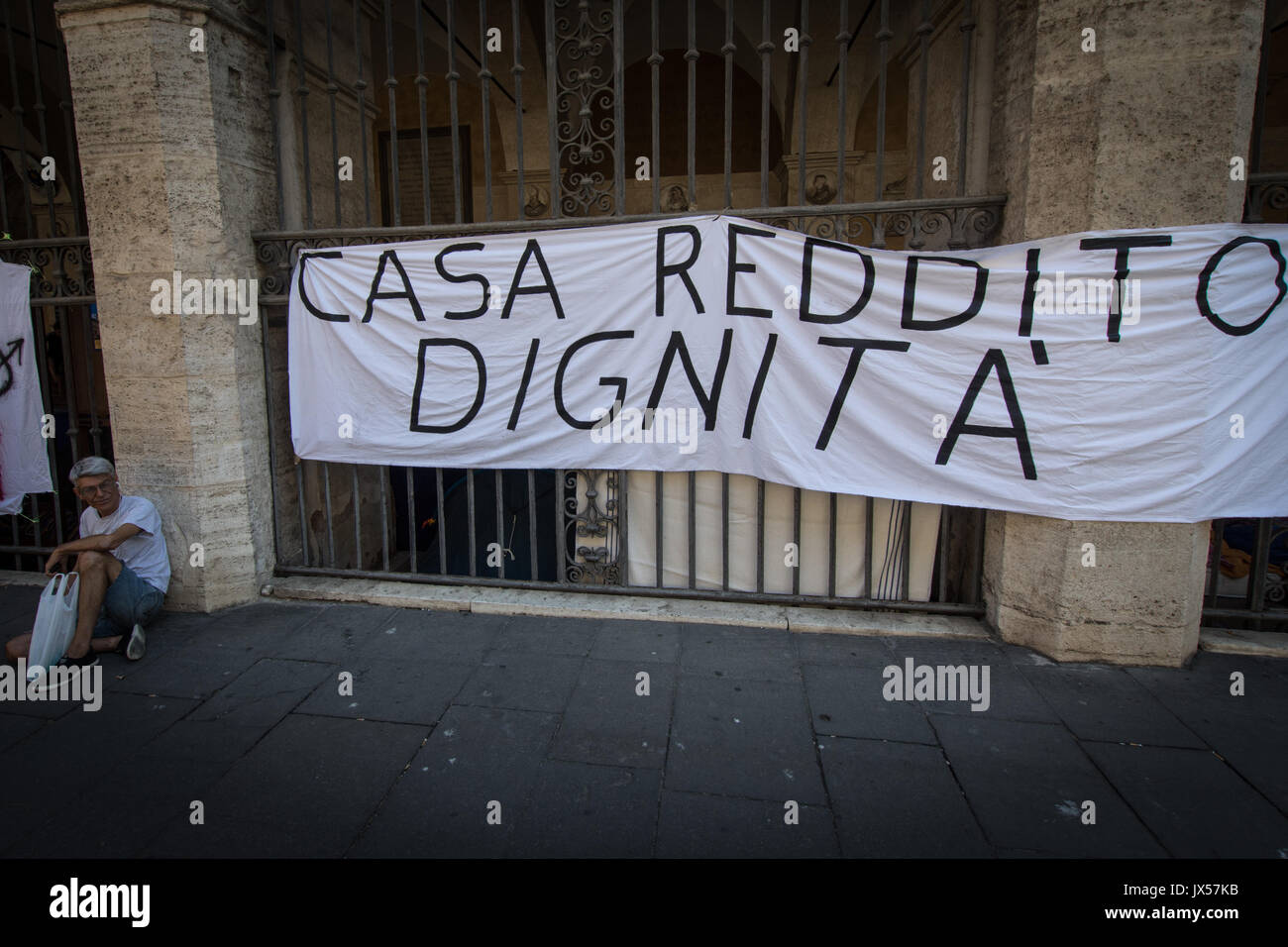Rome, Italy. 14th August, 2017. Migrant families with children during a ...
