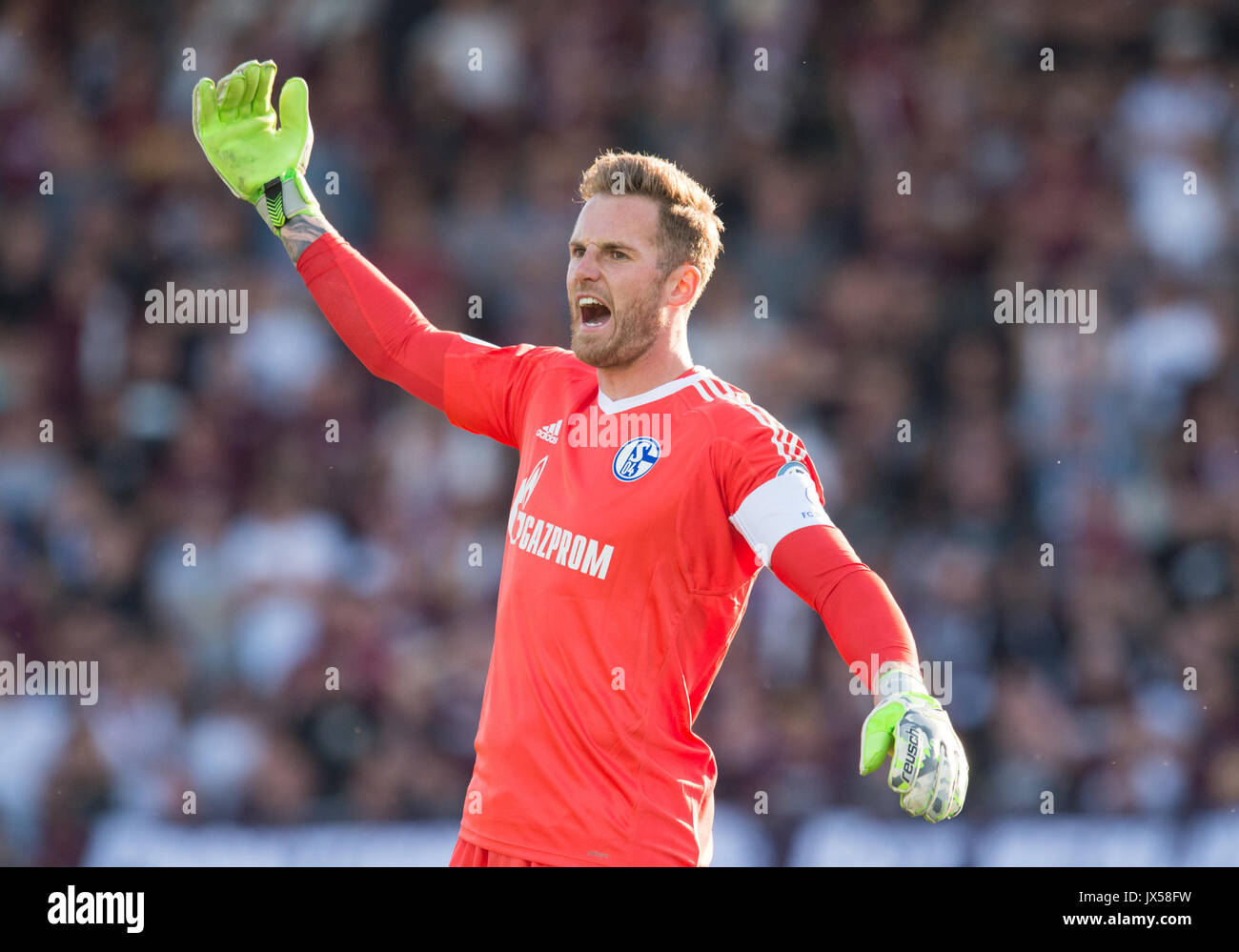 Schalke's new captain and goalkeeper Ralf Faehrmann gestures during the ...