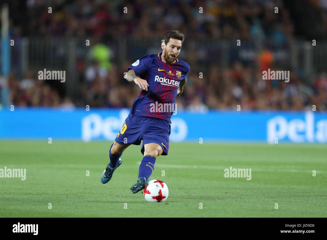 Barcelona, Spain. 13th Aug, 2017. LIONEL MESSI of FC Barcelona during ...