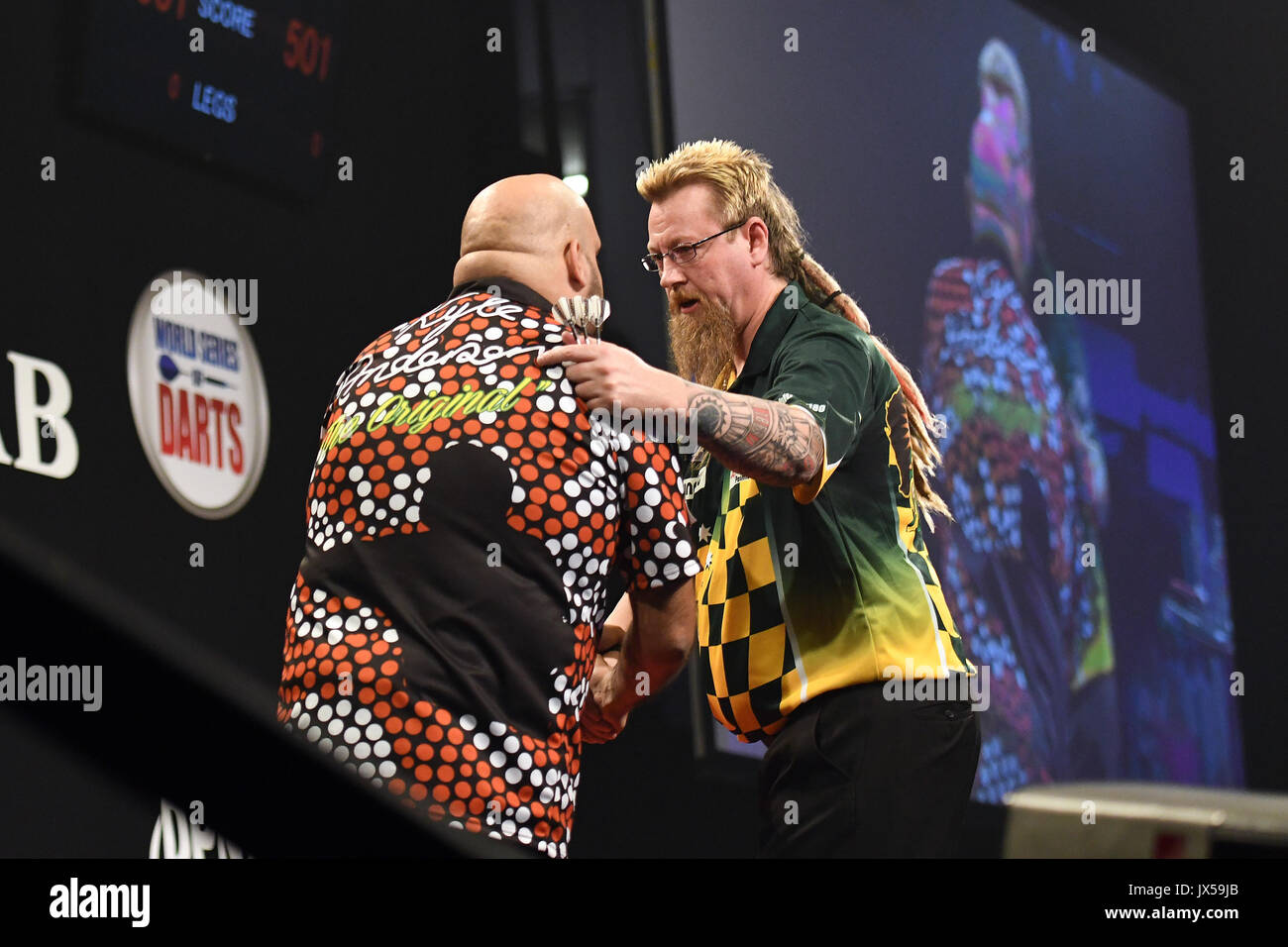 August 12th 2017, Auckland, New Zealand; Simon Whitlock congratulates ...