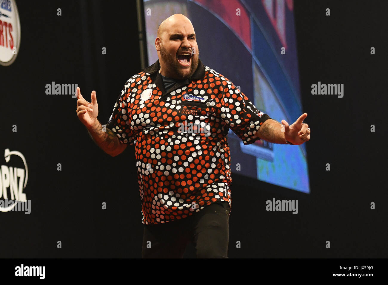 August 12th 2017, Auckland, New Zealand; Kyle Anderson celebrates his ...