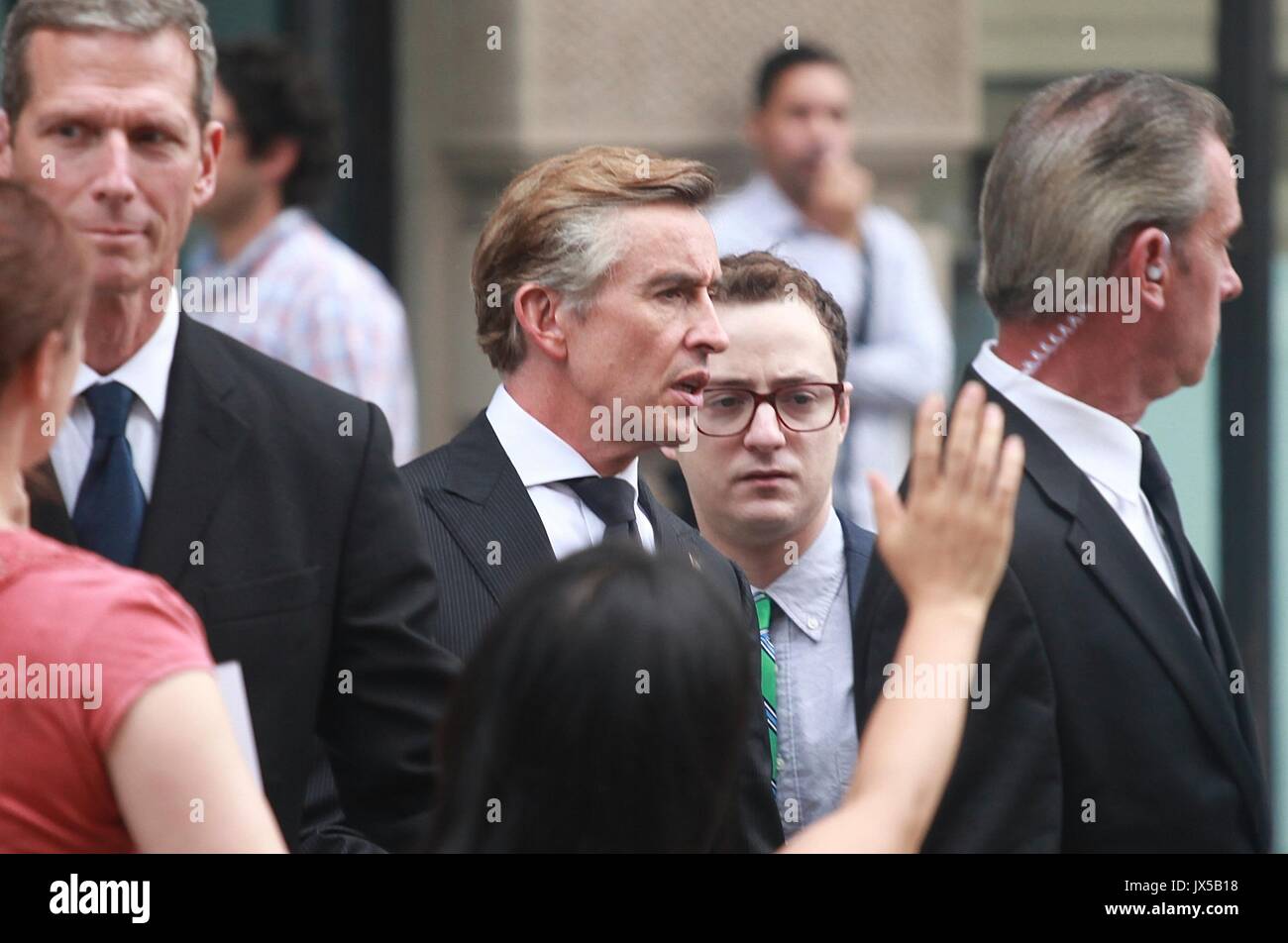 New York, NY, USA. 14th Aug, 2017. Steve Coogan filming "Hot Air" on ...