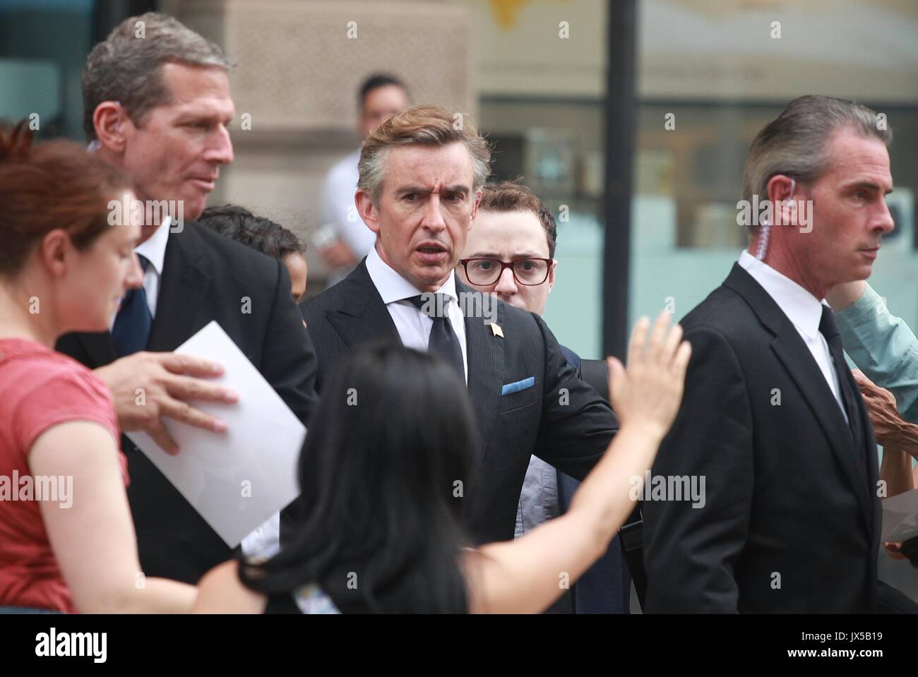New York, NY, USA. 14th Aug, 2017. Steve Coogan filming "Hot Air" on ...