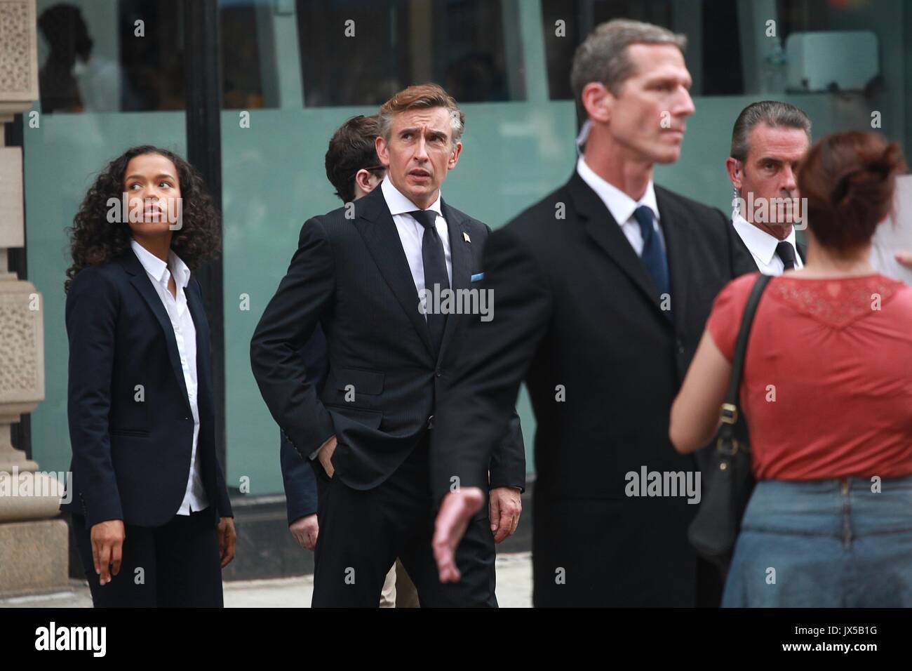 New York, NY, USA. 14th Aug, 2017. Steve Coogan filming "Hot Air" on ...