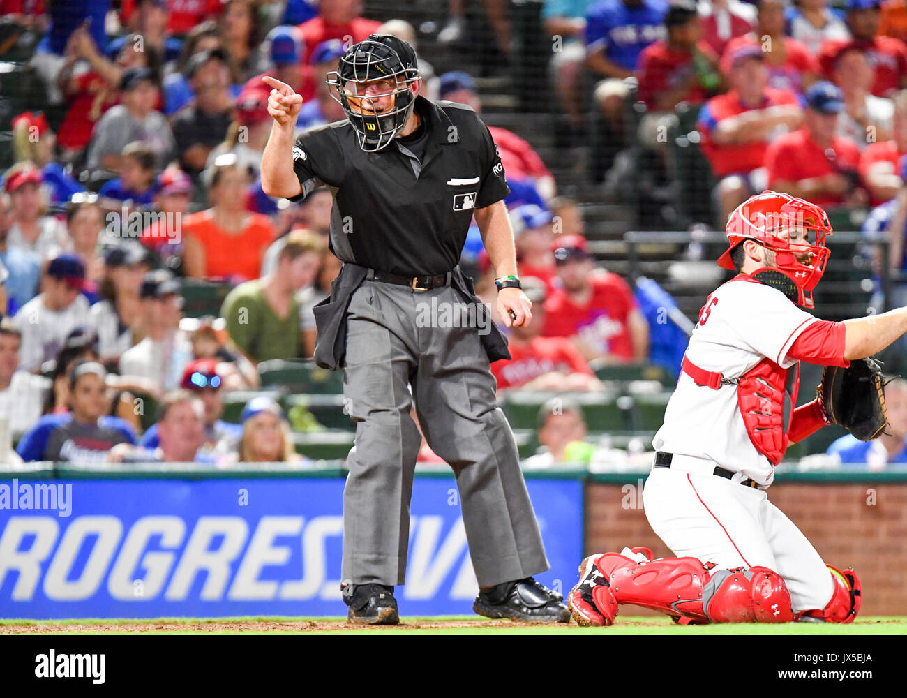 Aug 12, 2017: MLB umpire Lance Barksdale #23 calls a strike during an ...