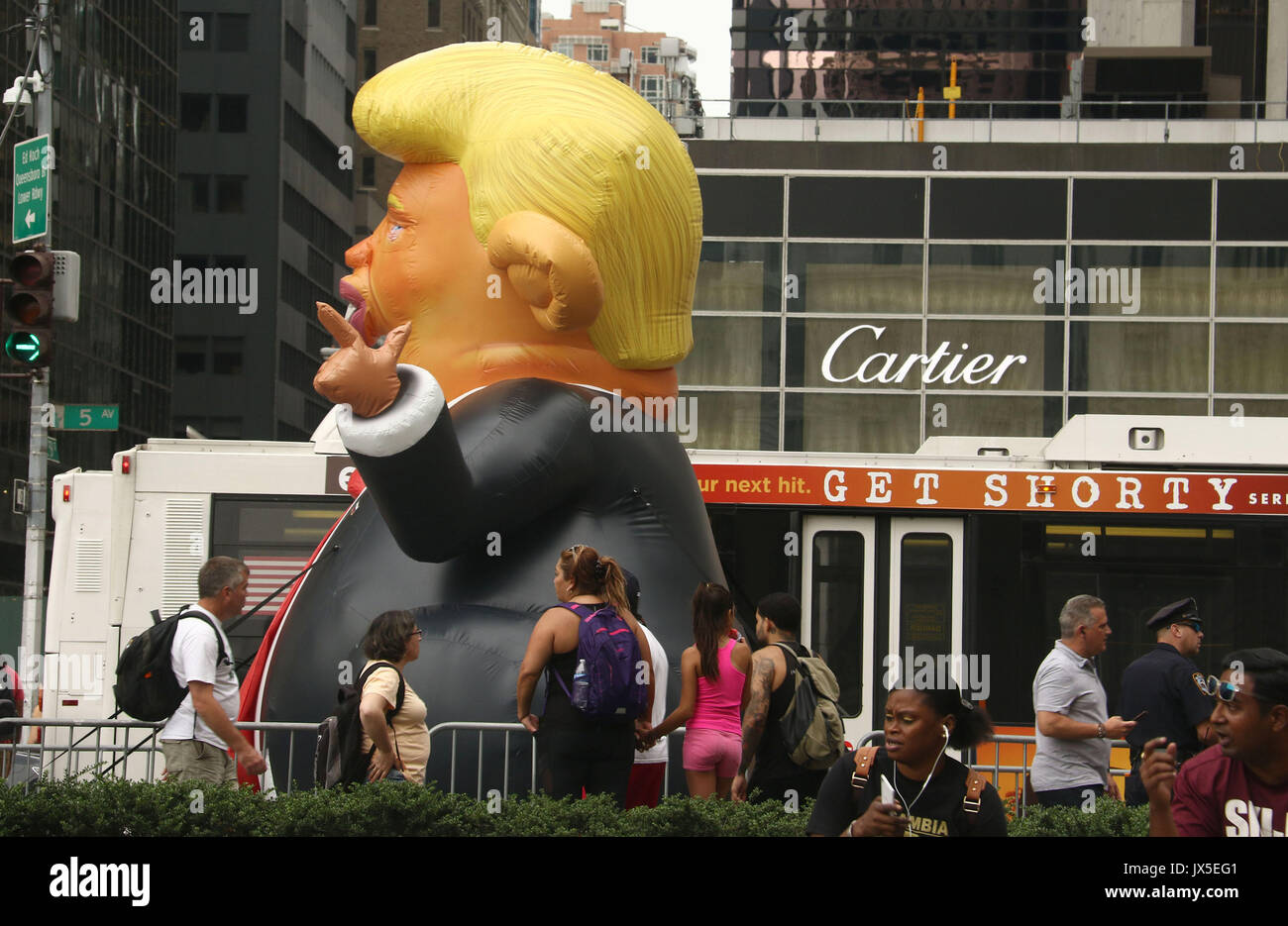 New York, New York, USA. 14th Aug, 2017. A side view of the TRUMP RAT ...