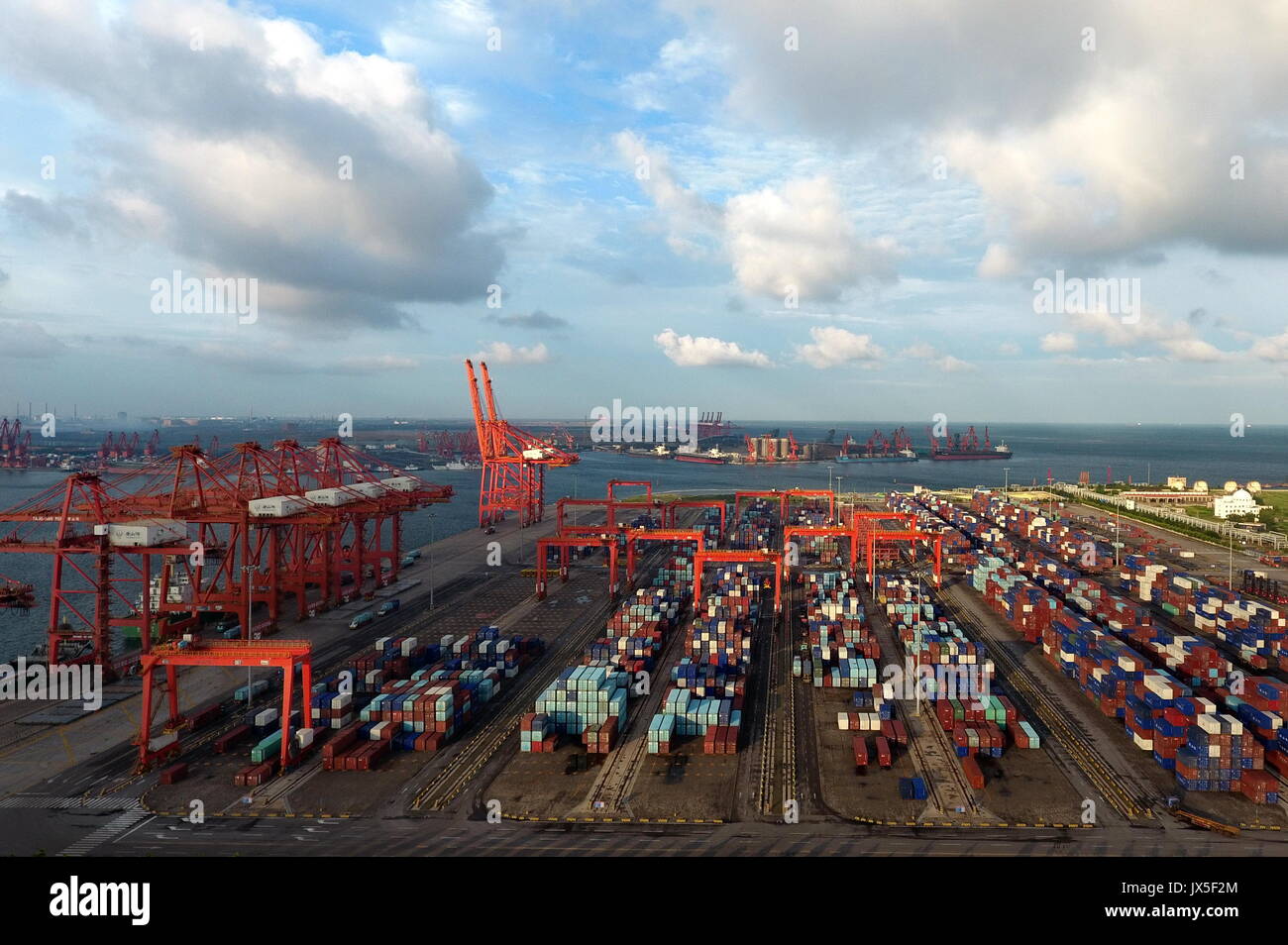 Container terminal seen in port hi-res stock photography and images - Alamy