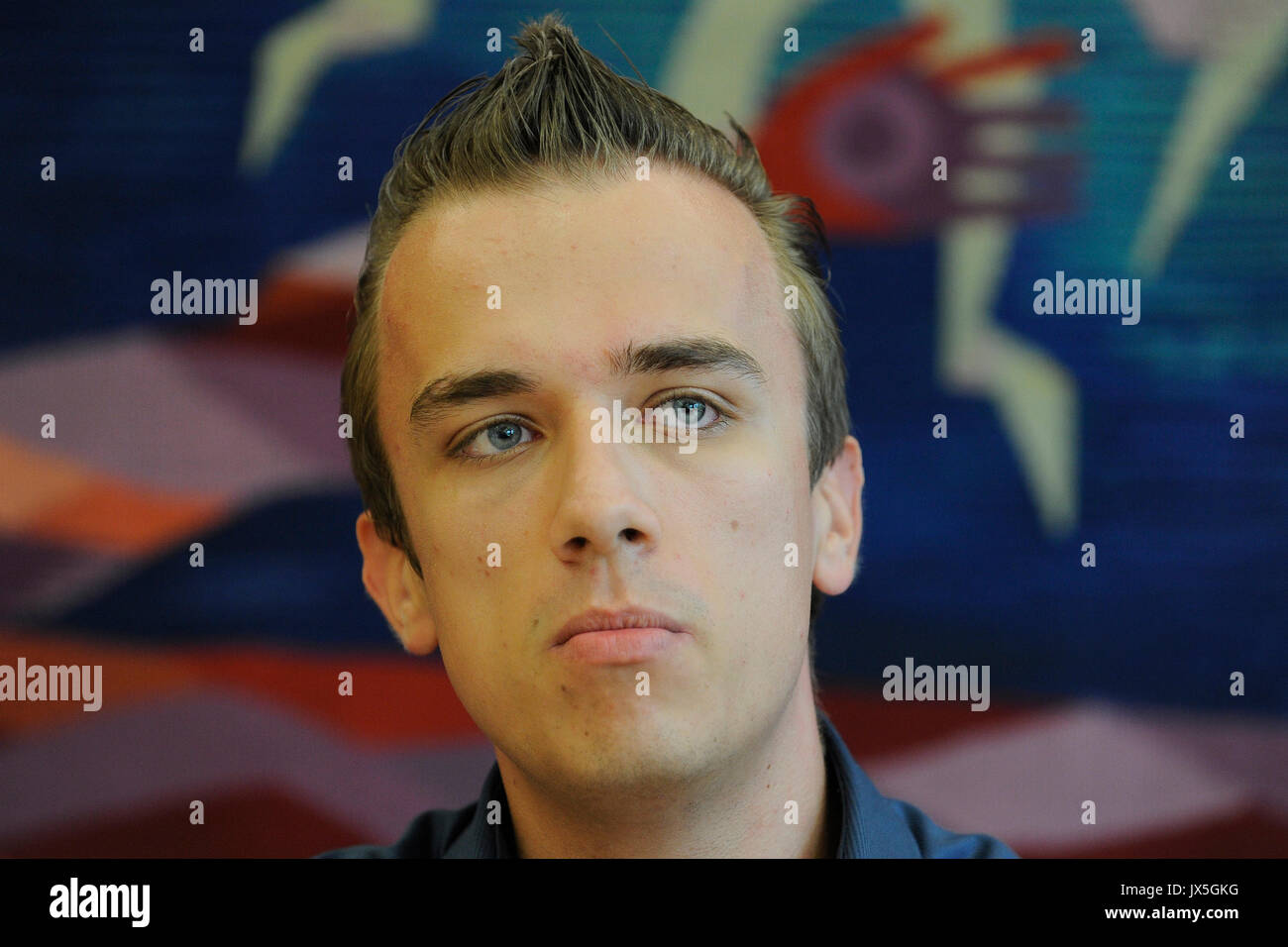 Prague, Czech Republic. 15th August, 2017. CTU (Czech technical university) students Marek Novak ...