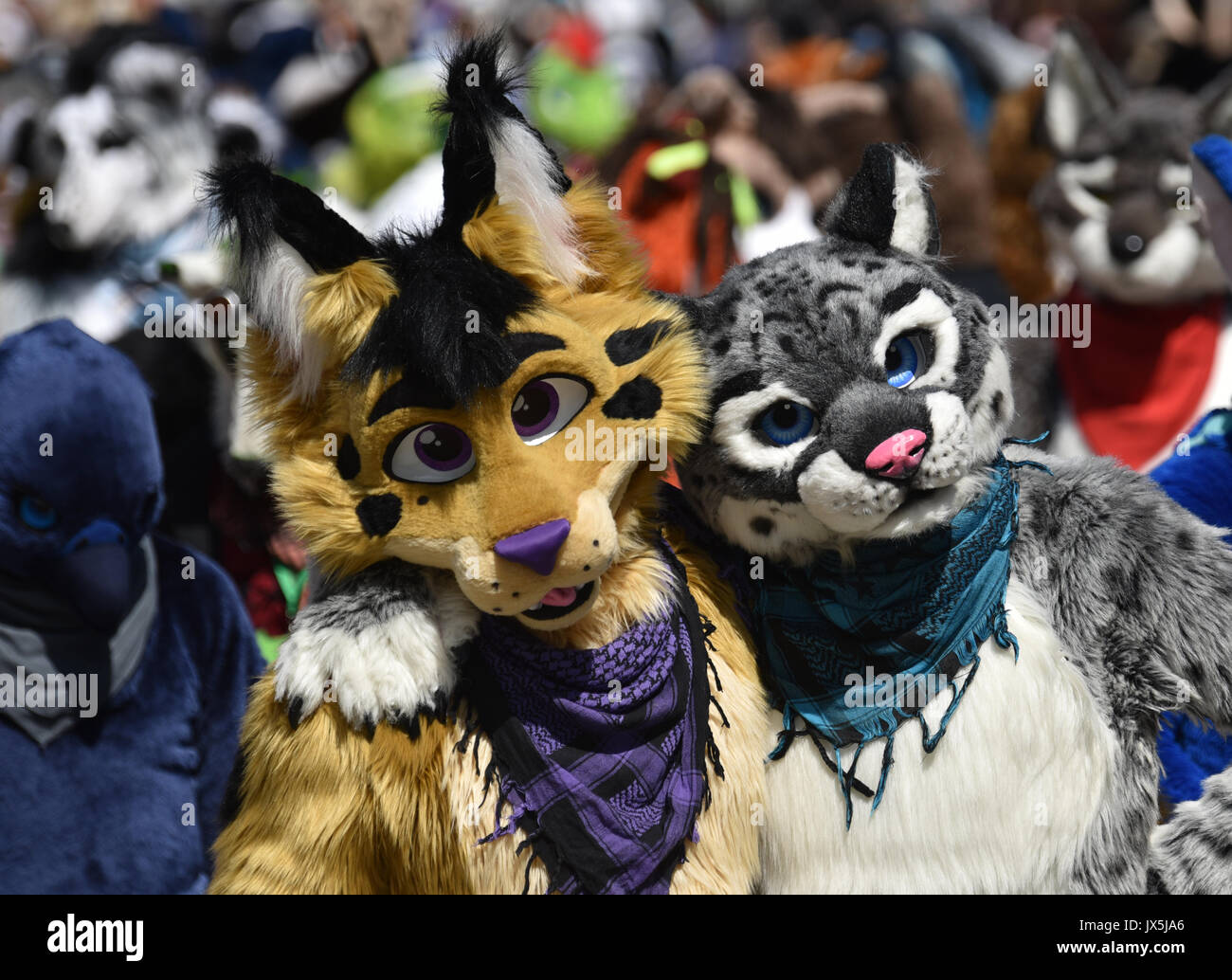 Potsdam, Germany. 15th Aug, 2017. Participants in the "Eurofurence ...
