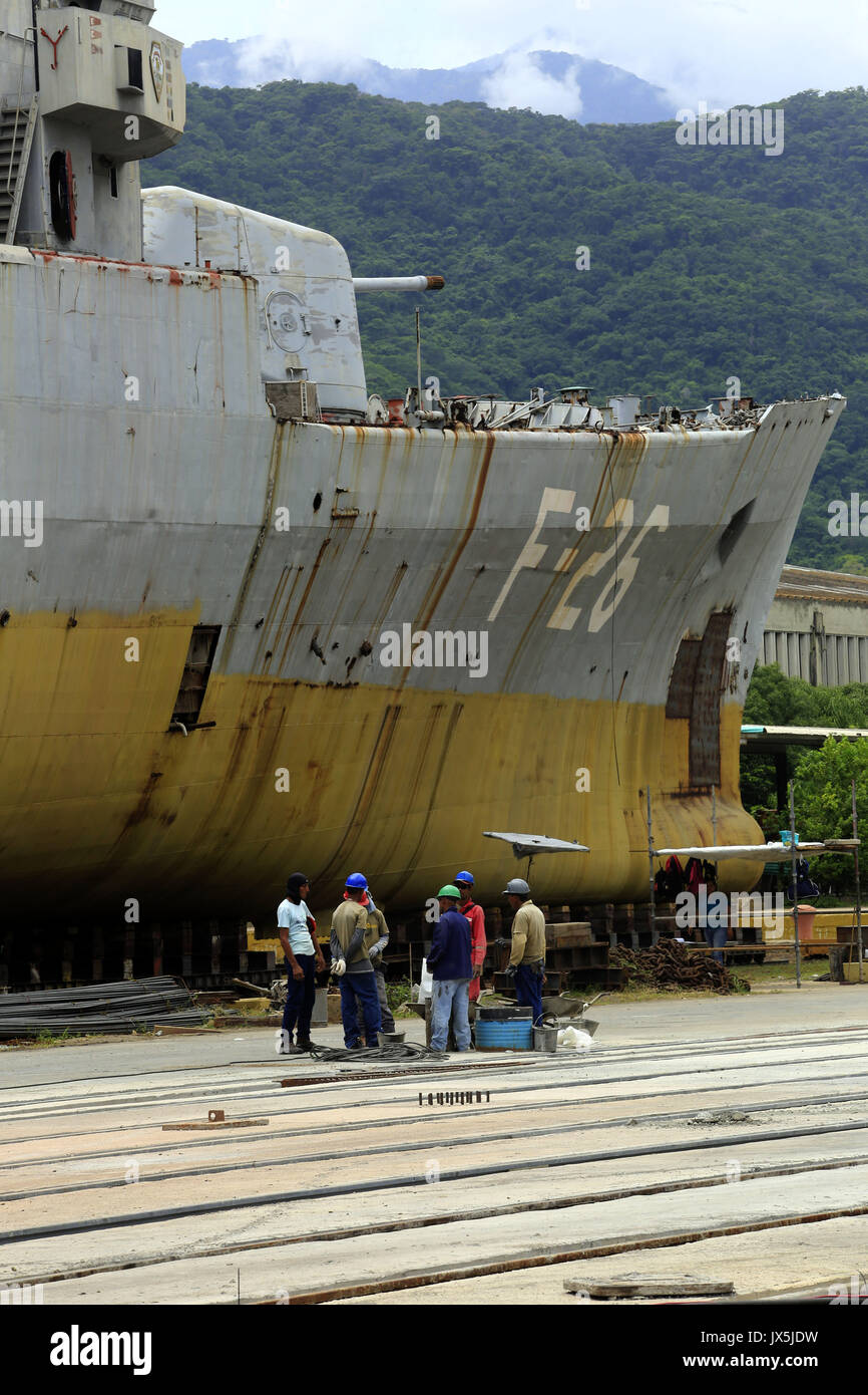 Puerto Cabello, Carabobo, Venezuela. 14th Aug, 2017. Work yard of docks ...