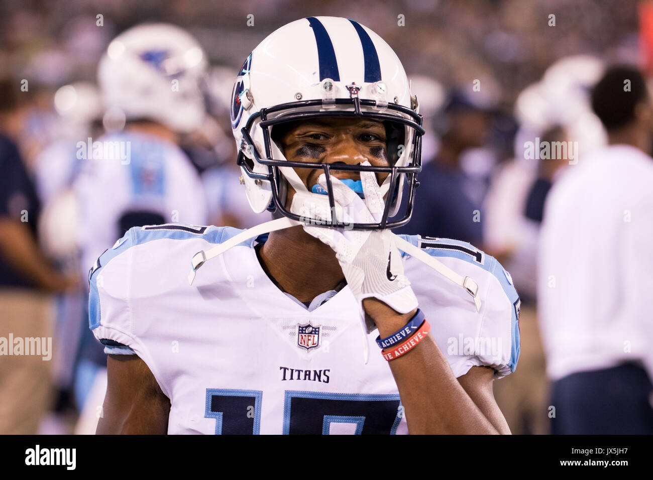 August 12, 2017, Tennessee Titans wide receiver Jonathan Krause (17) looks on during NFL ...