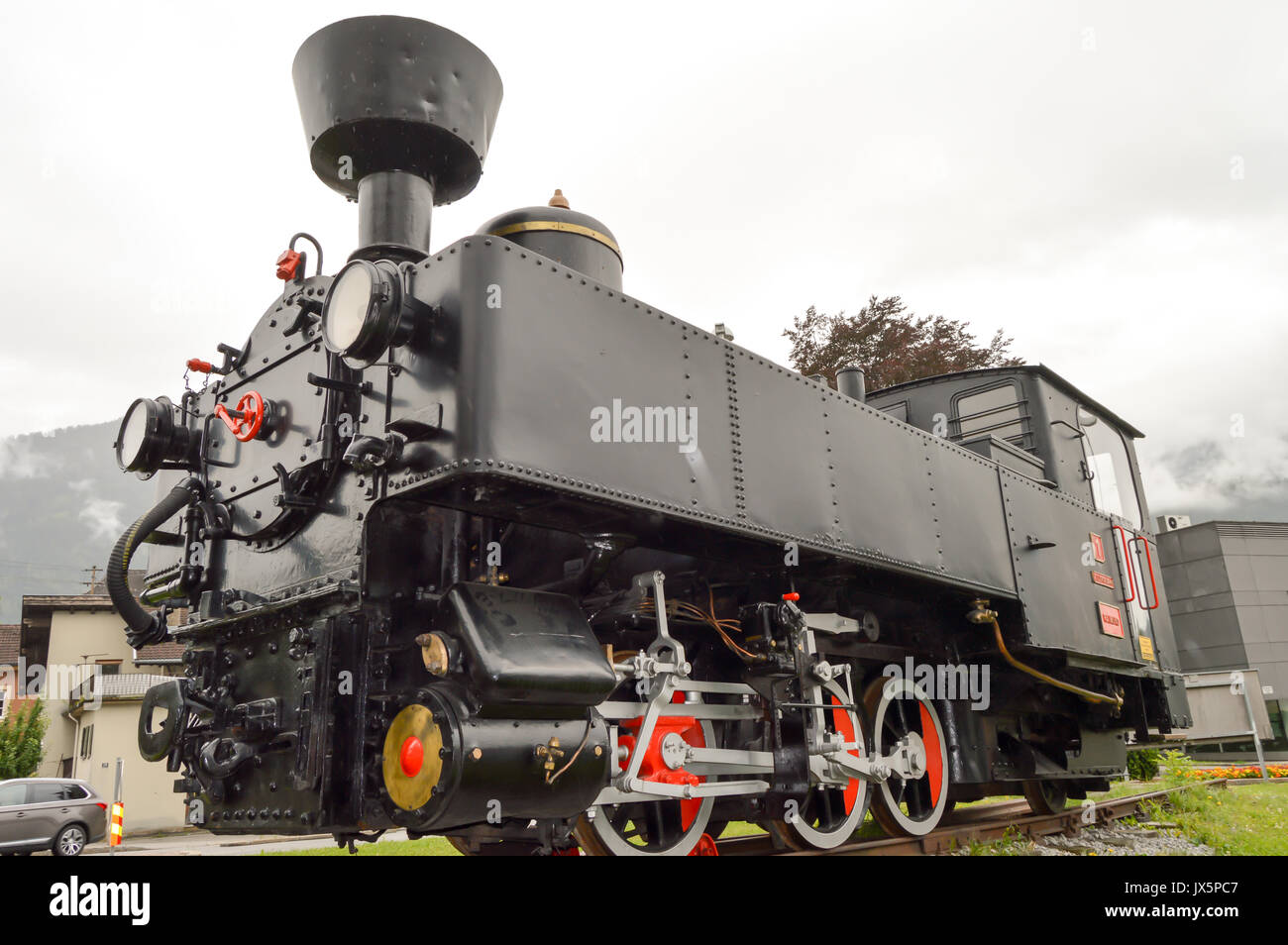 Old steam locomotive on track in Austrian tyrol Stock Photo - Alamy