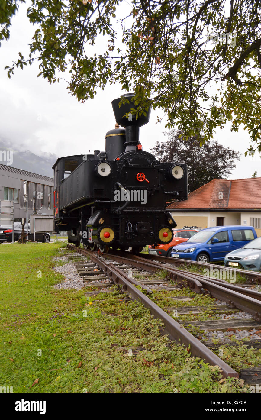 Old steam locomotive on track in Austrian tyrol Stock Photo - Alamy