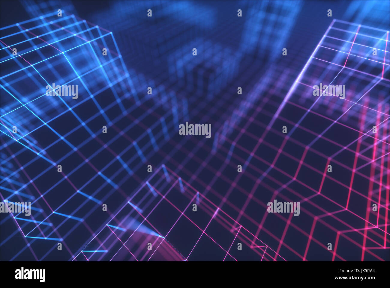Abstract 3D illustration, conceptual image of structure and connections ...