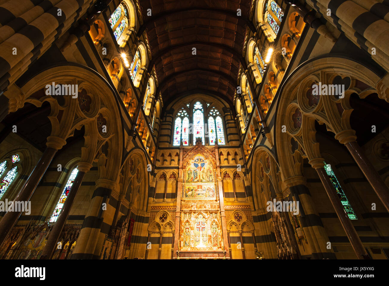 Sydney, Australia - October25, 2015: Interior design of Anglican church ...