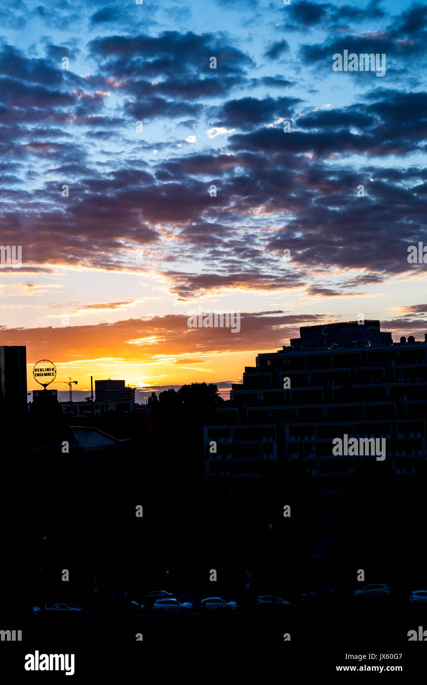 the Setting sun over the City of Berlin in Germany Stock Photo - Alamy