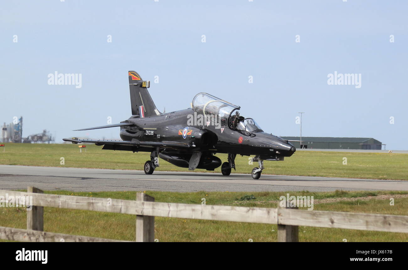 Hawk trainer for fast jets pilots at RAF valley on Anglesey north wales ...