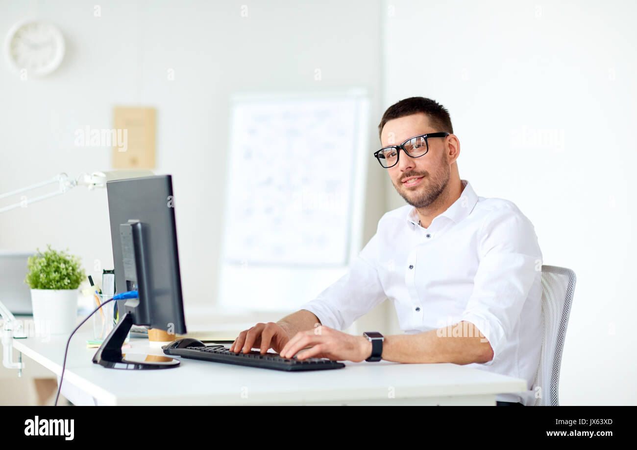 Nerd typing on keyboard hi-res stock photography and images - Alamy