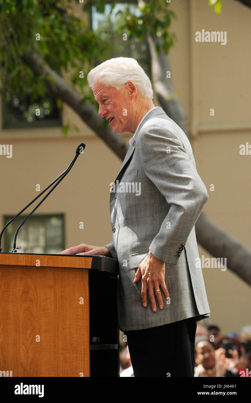 President Bill Clinton gives speech Hillary Clinton campaign rally ...