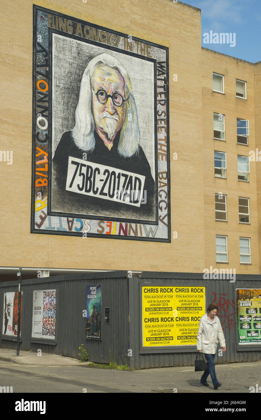 Mural depicting Billy Connolly, painted by John Byrne in Osborne Street ...