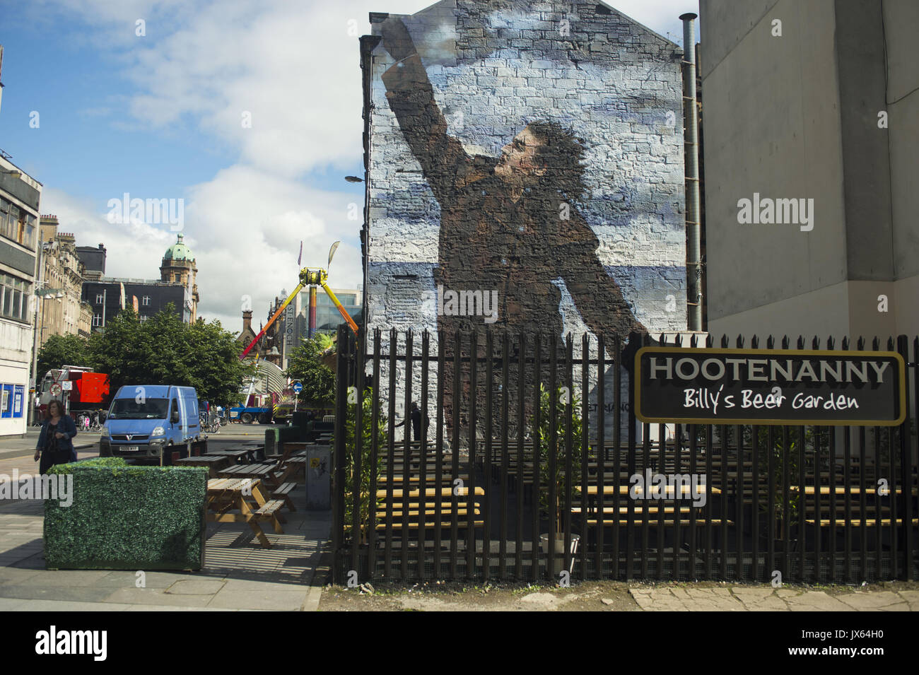 Mural depicting Billy Connolly, painted by Jack Vettriano in Dixon ...