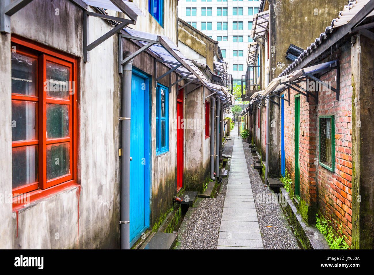 Taipei, Taiwan historic building facade in Military Families Community ...