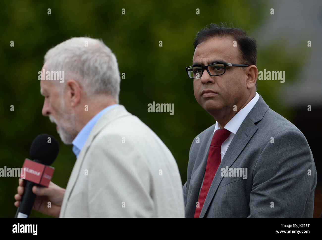 MP for Bedford and Kempston Mohammed Yasin (right) listens to Labour ...