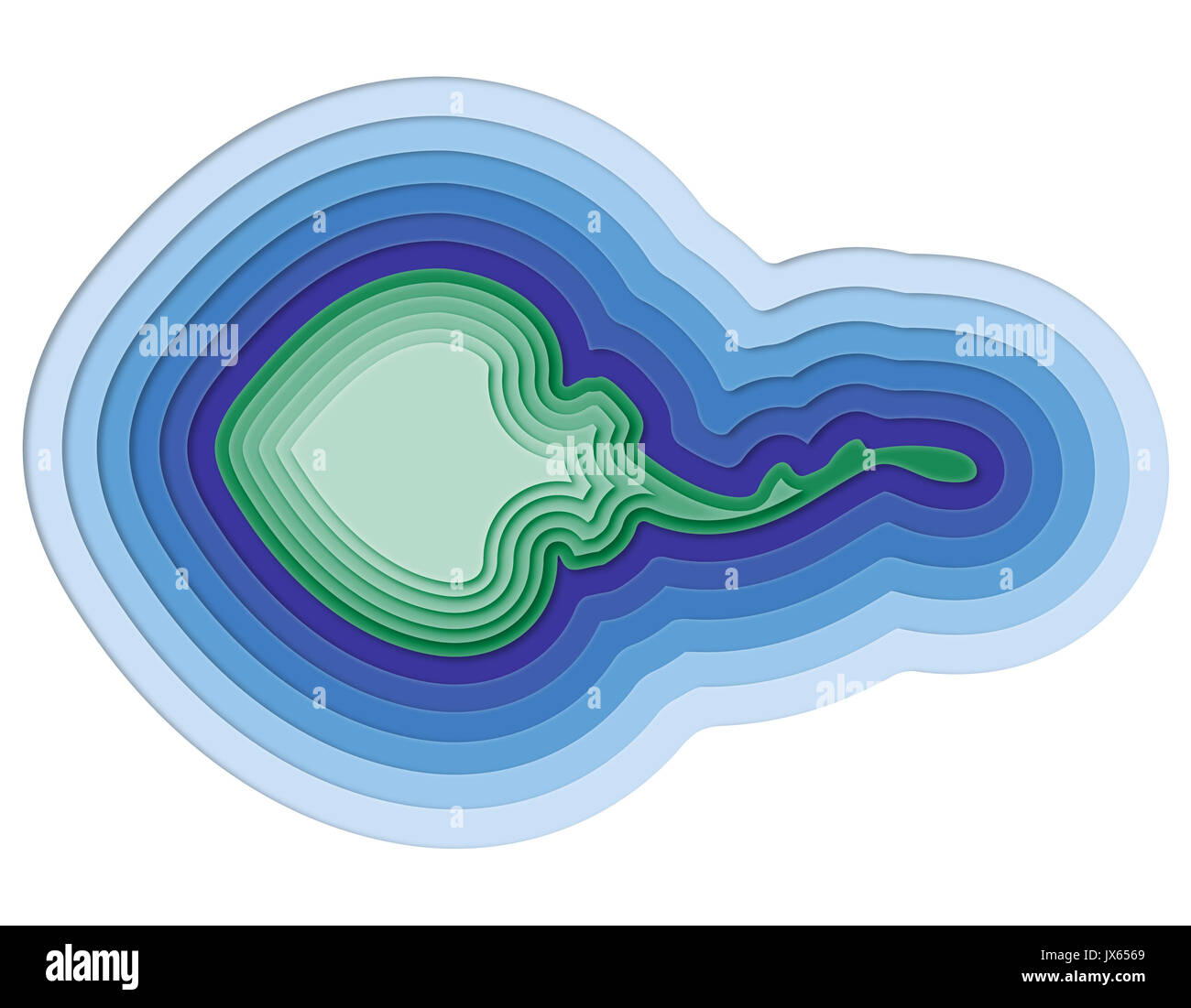 illustration of a layered fish in the sea Stock Photo - Alamy