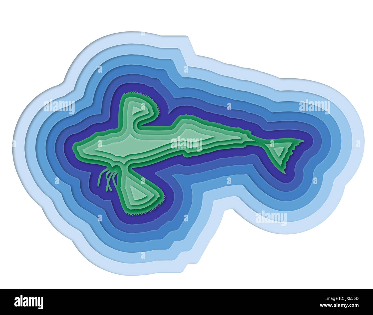 illustration of a layered fish in the sea Stock Photo - Alamy
