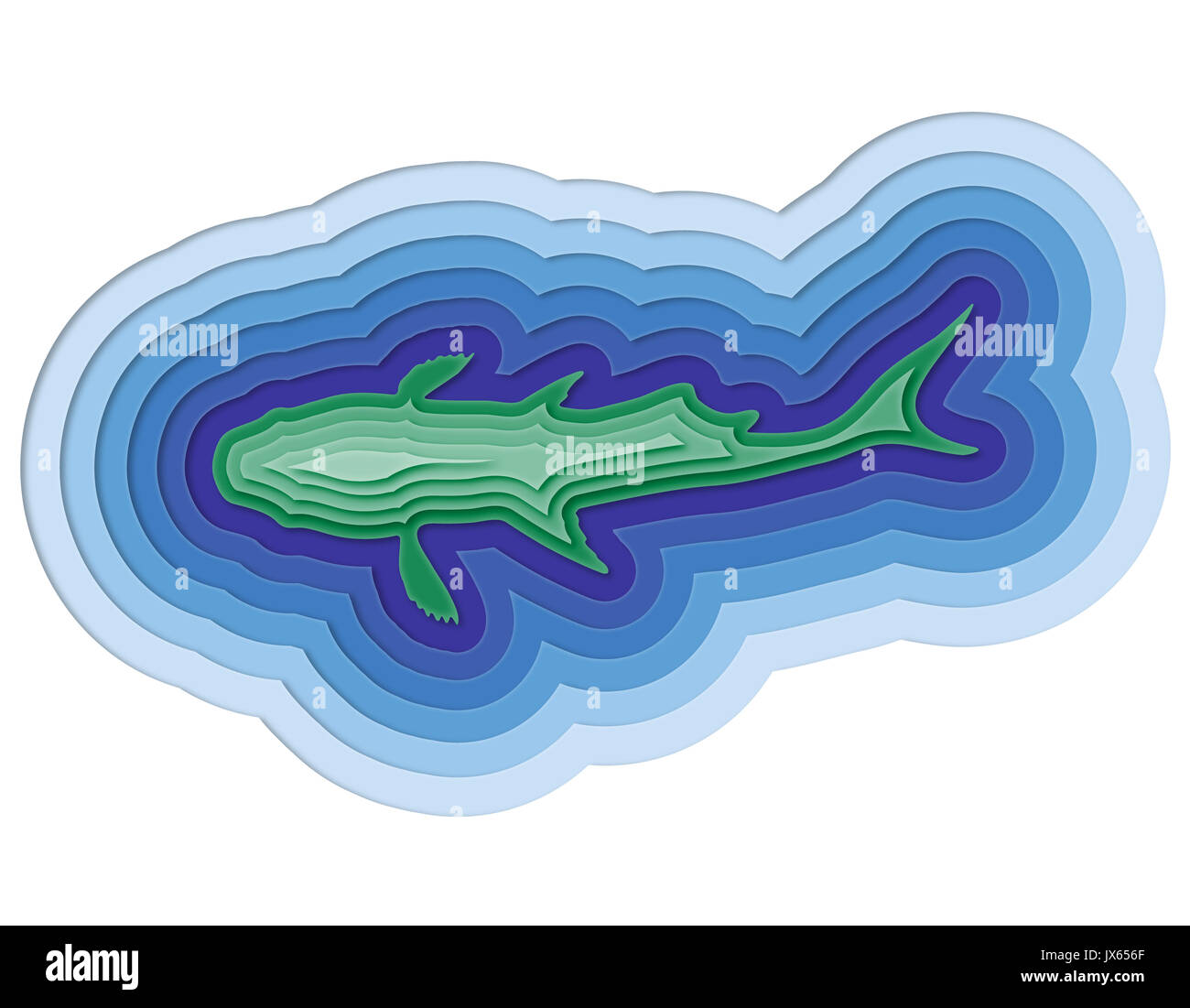 illustration of a layered fish in the sea Stock Photo - Alamy