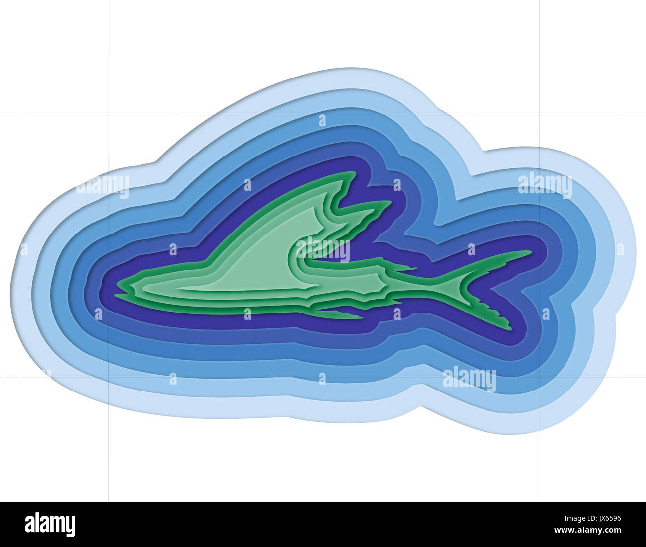 illustration of a layered fish in the sea Stock Photo - Alamy