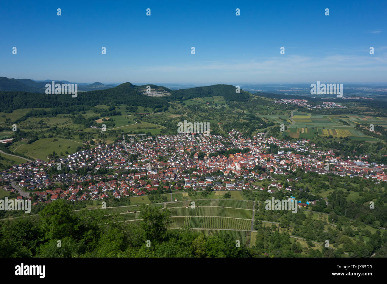 This is the view from the viewpoint of the castle Burg Hohenneuffen on ...