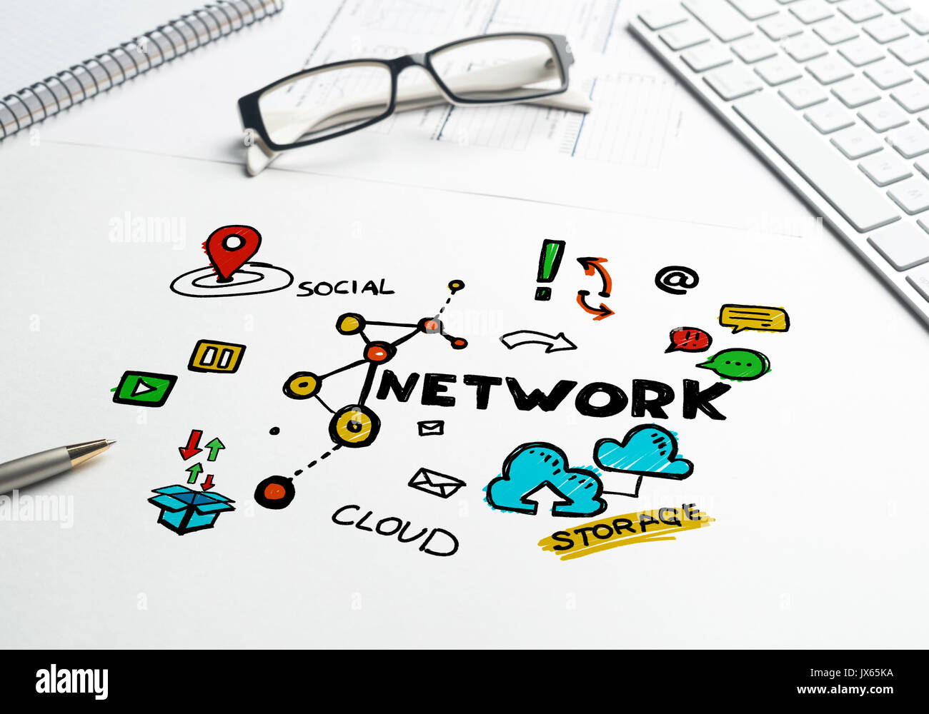 Network media background Stock Photo - Alamy