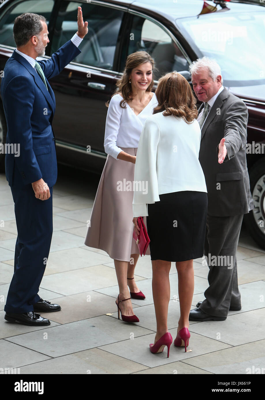 King Felipe VI and Queen Letizia of Spain, accompanied by Prince Andrew ...