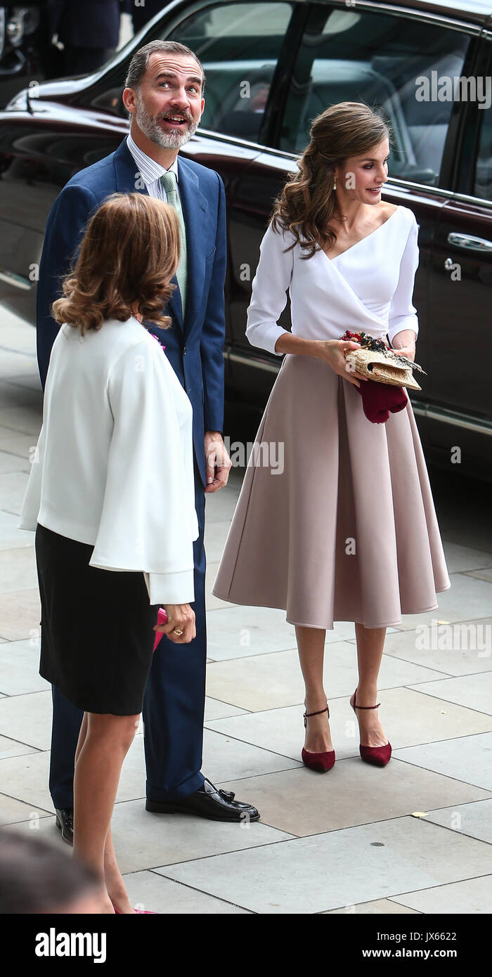 King Felipe VI and Queen Letizia of Spain, accompanied by Prince Andrew ...