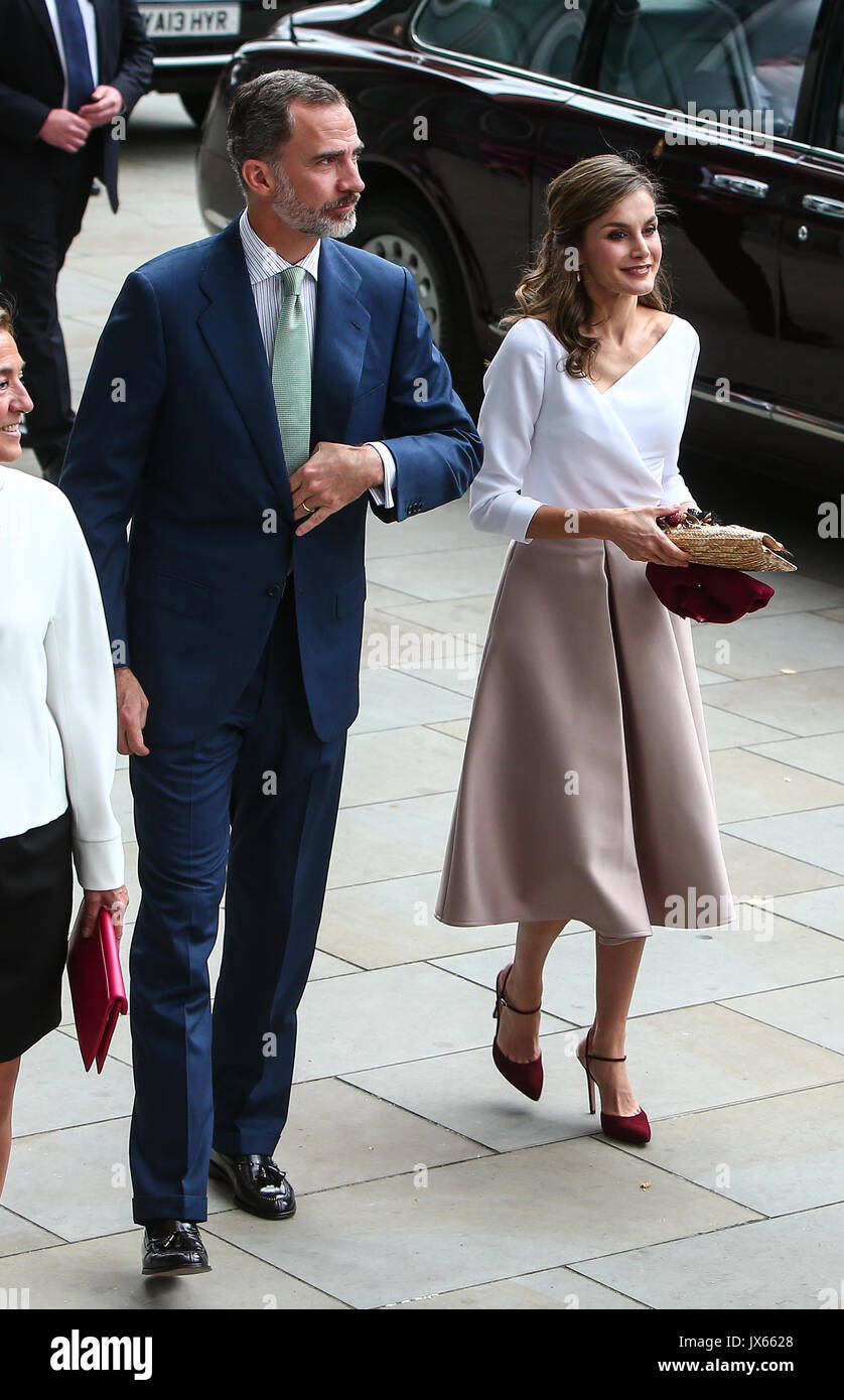 King Felipe VI and Queen Letizia of Spain, accompanied by Prince Andrew ...