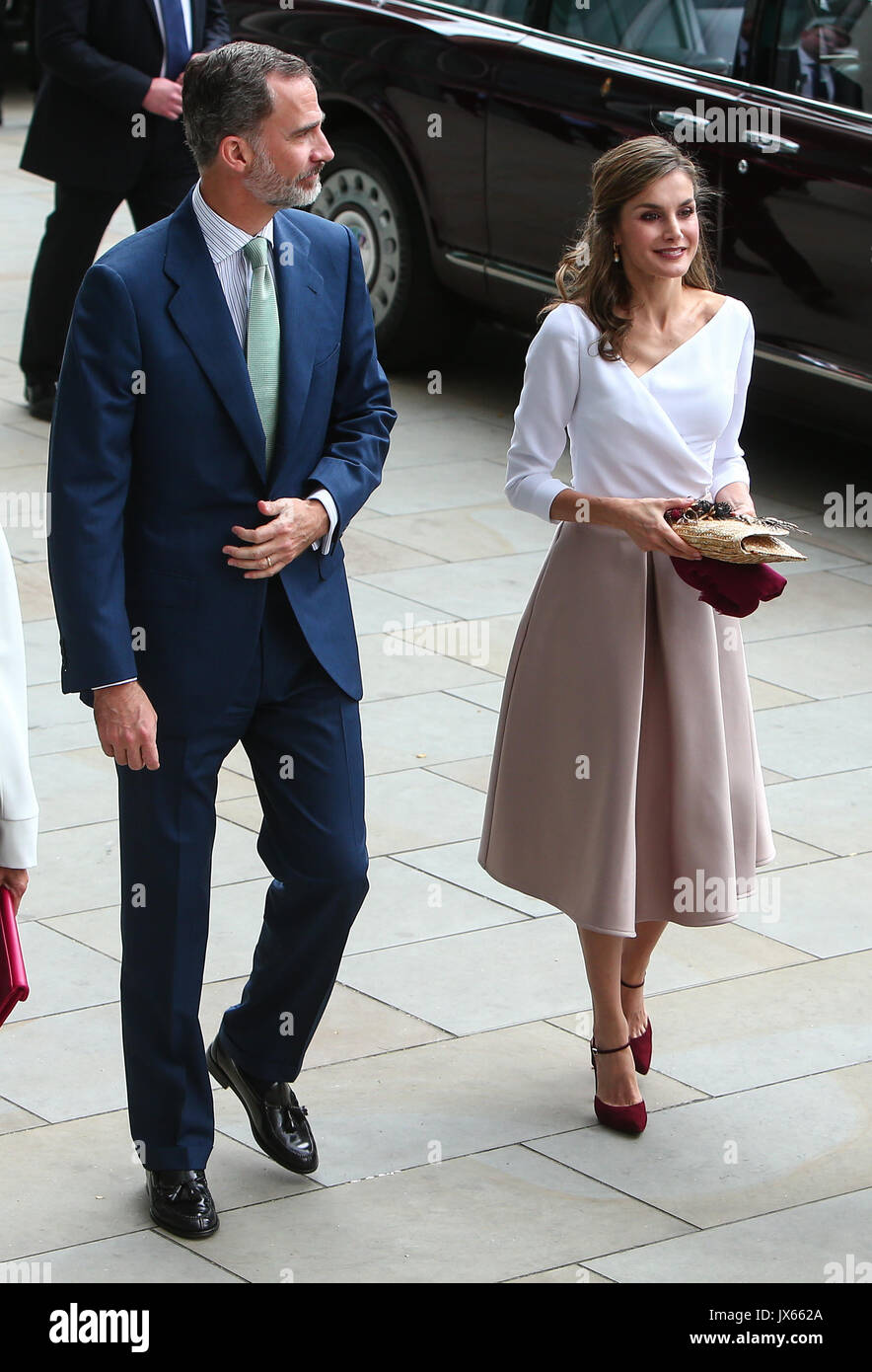 King Felipe VI and Queen Letizia of Spain, accompanied by Prince Andrew ...