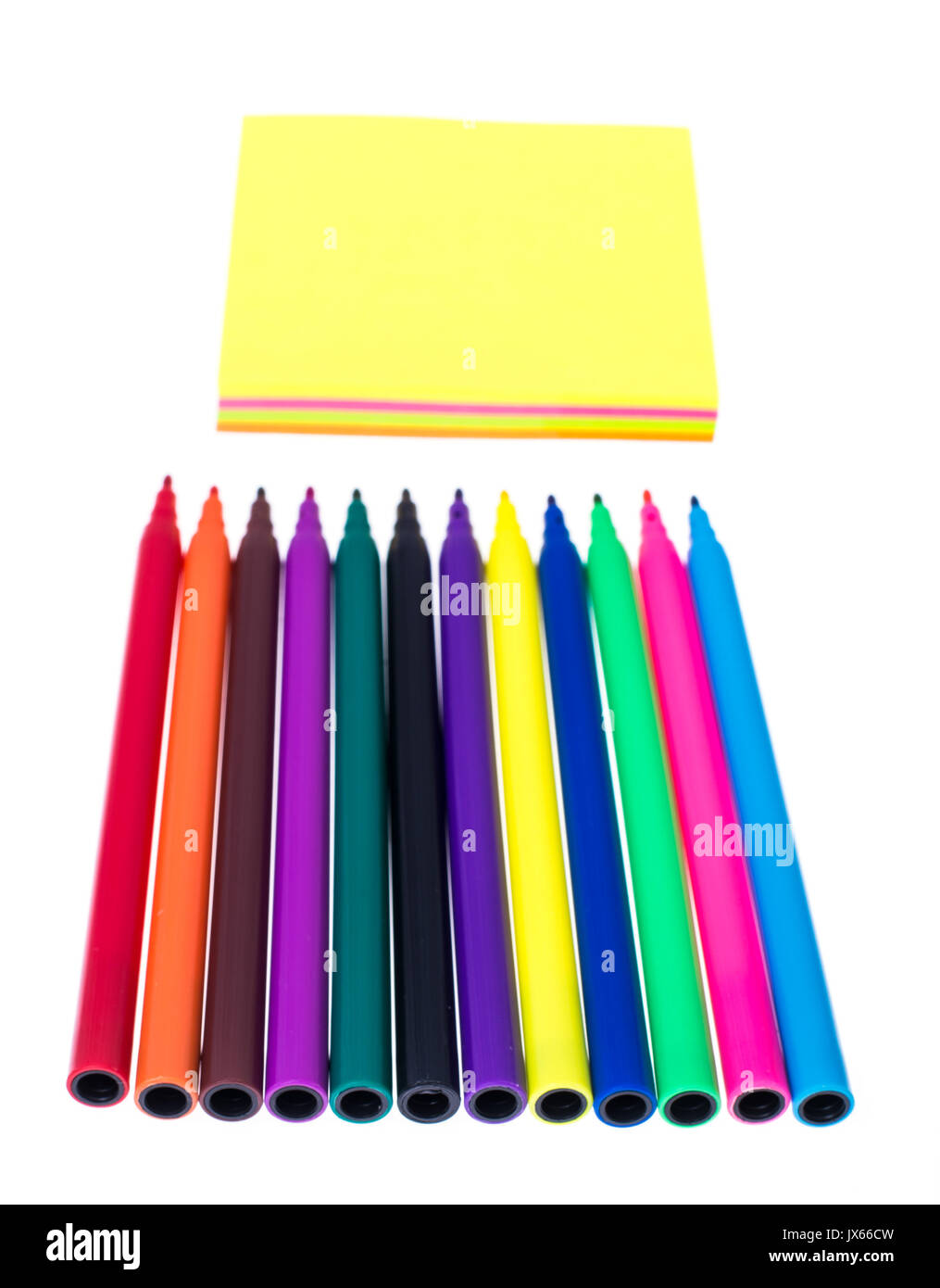 block Colored sticker for reminders on white background, office ...