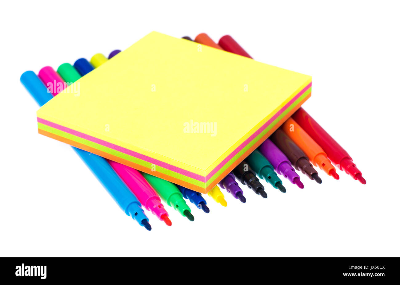 block Colored sticker for reminders on white background, office ...