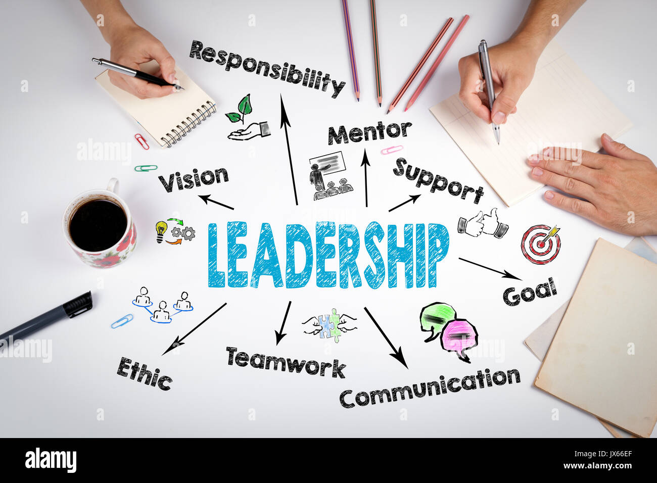 Leadership Concept. The meeting at the white office table Stock Photo ...