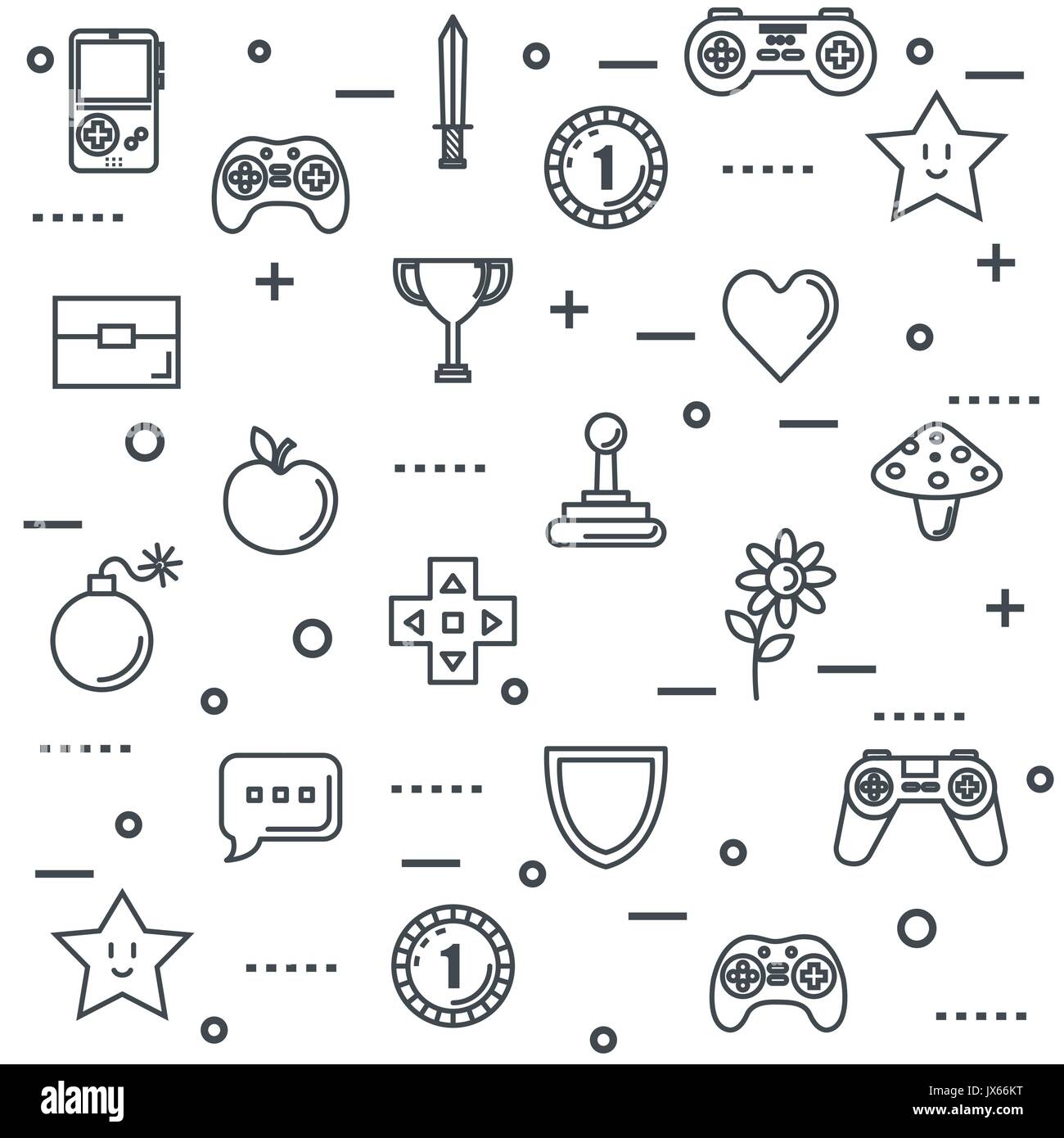 set video game entertaining items symbols vector illustration Stock ...