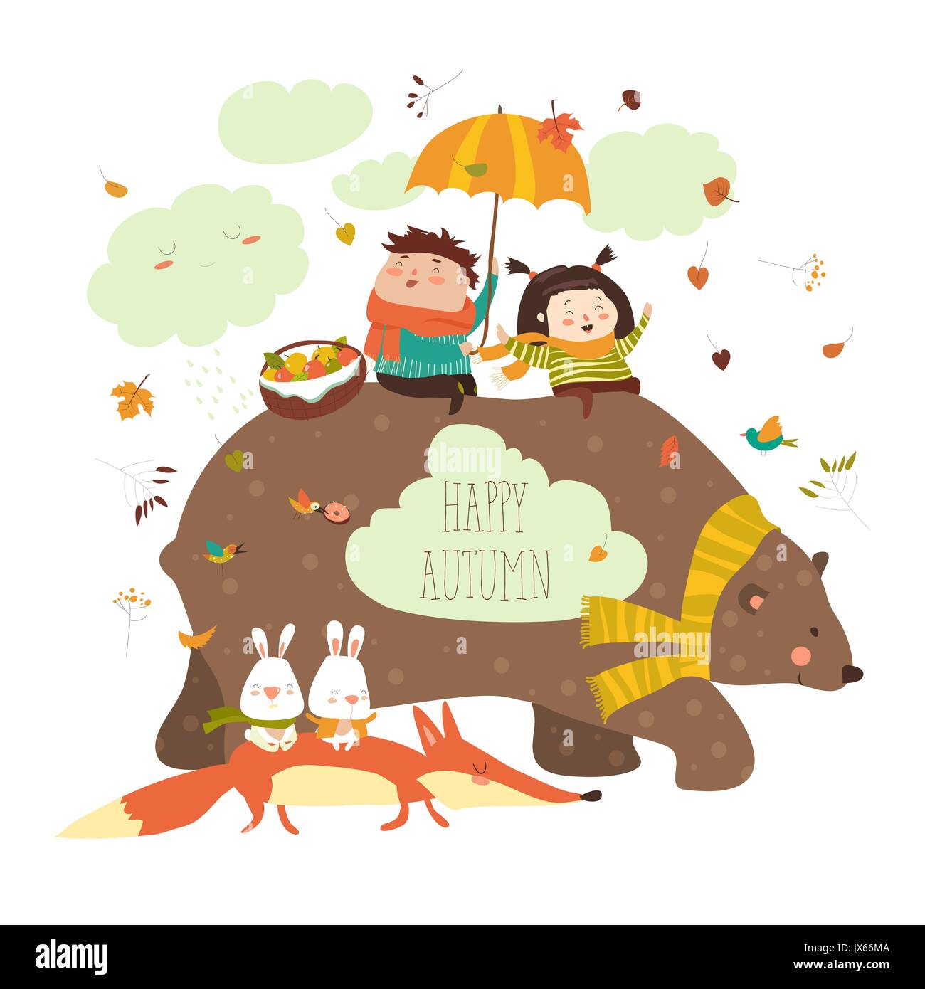 Girl and fox Stock Vector Images - Alamy