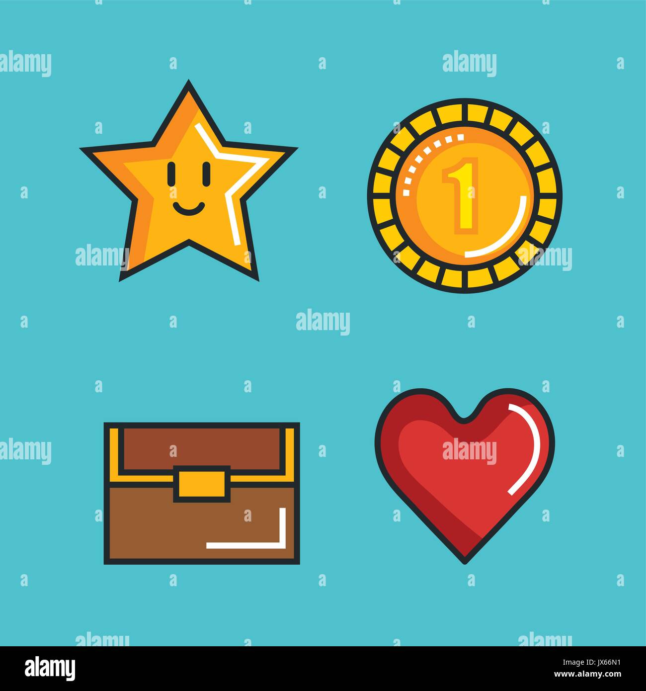 set video game entertaining items symbols vector illustration Stock ...