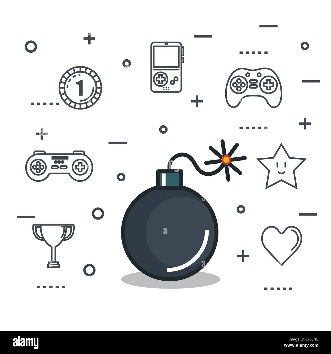 video game bomb explosive button icon vector illustration Stock Vector ...
