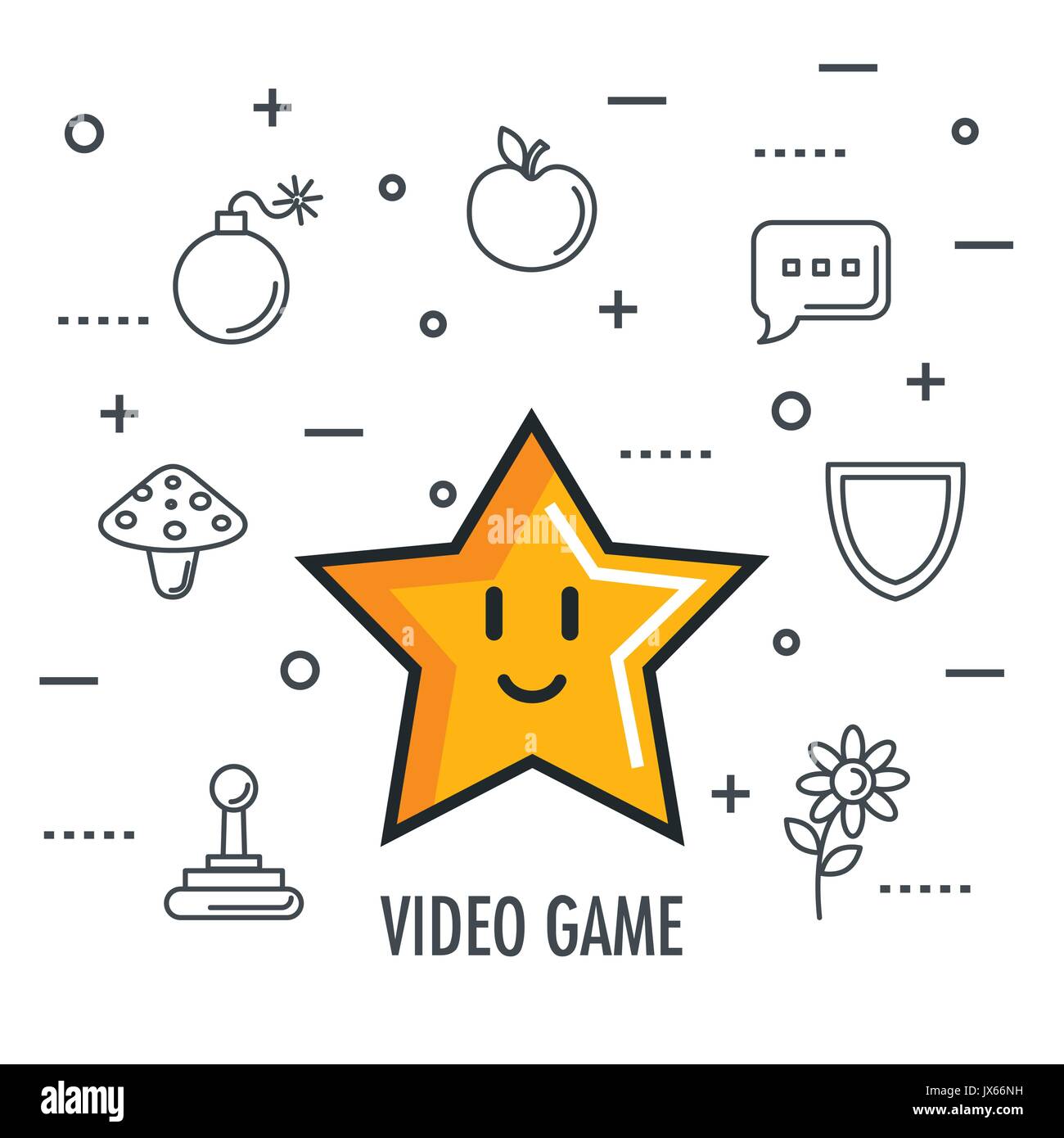 video game star element app button vector illustration Stock Vector ...