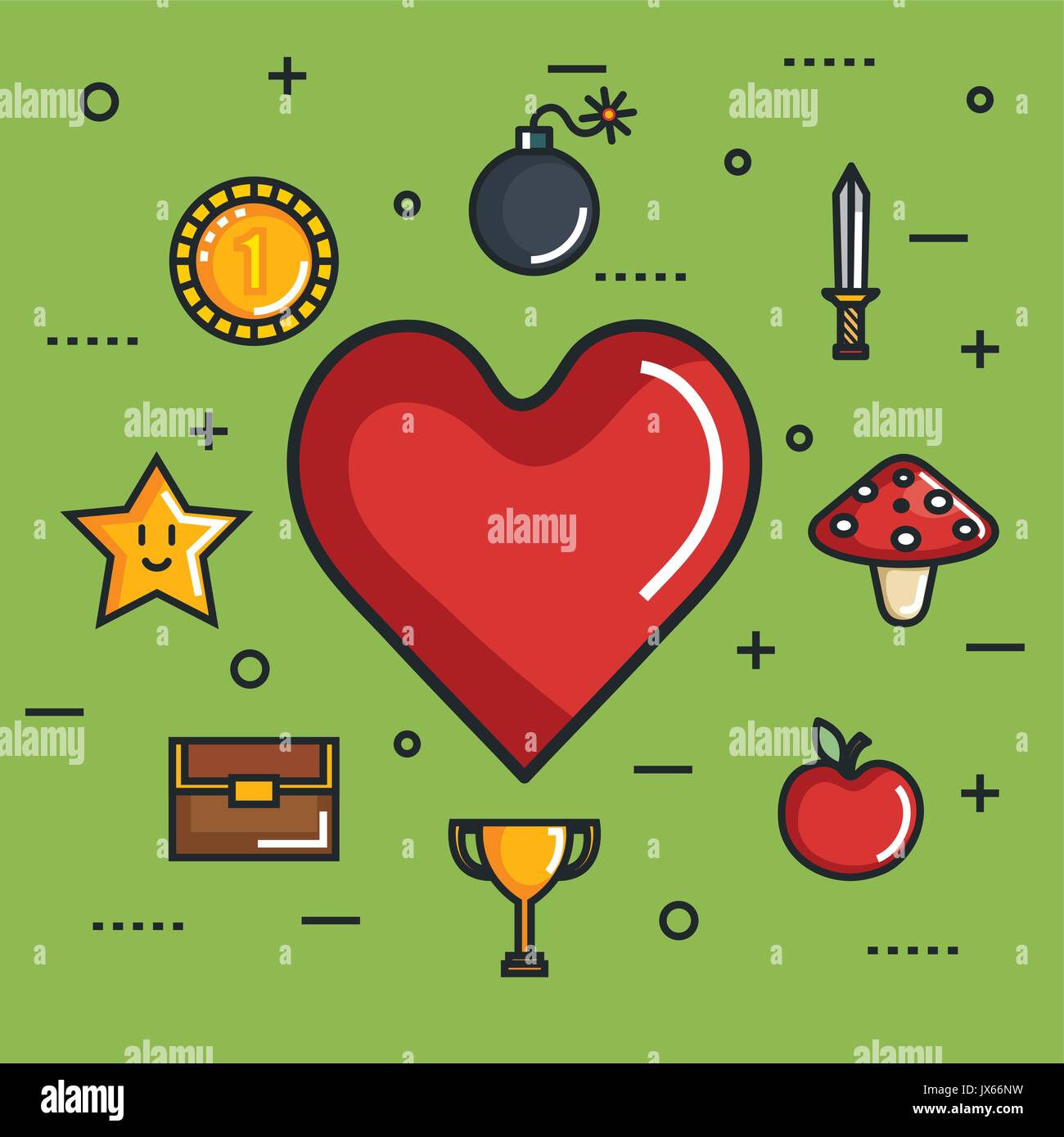 Video game heart power hi-res stock photography and images - Alamy